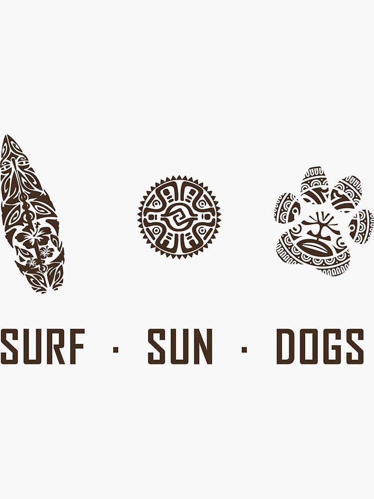 "Surf Sun Dogs Maori" Sticker for Sale by FoodinaCan | Redbubble