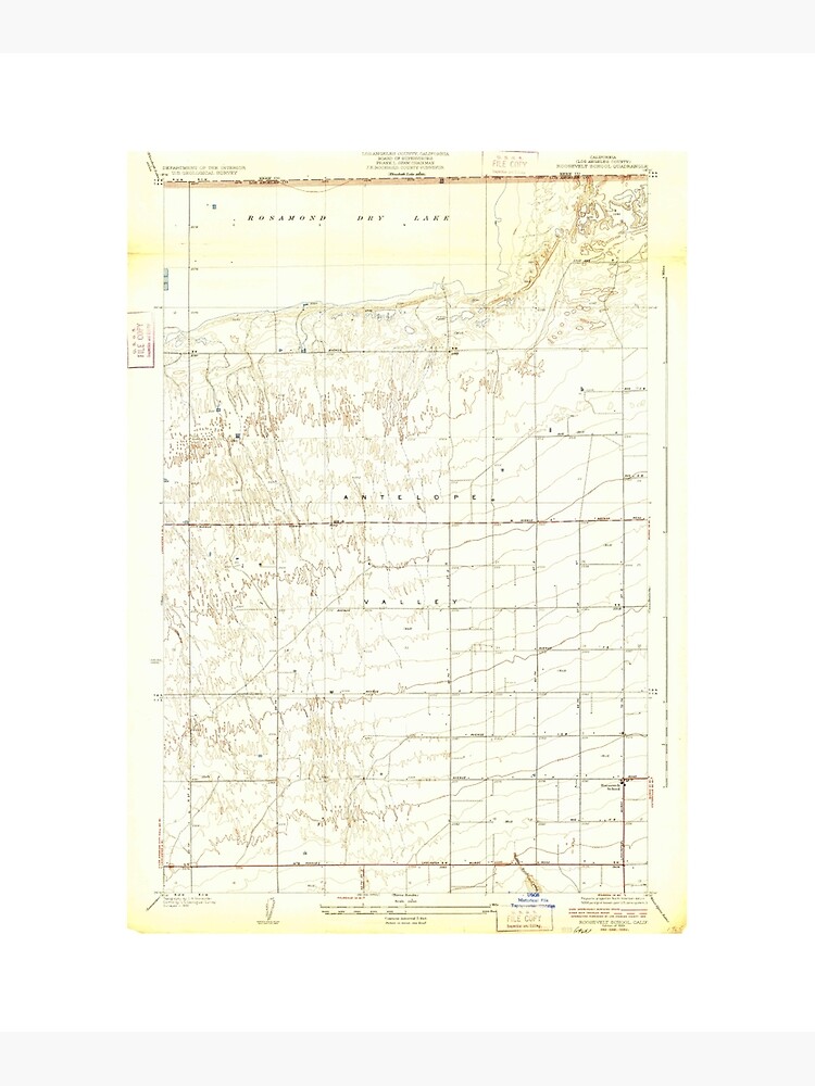 "Roosevelt School, CA from 1933 Vintage Map - High Quality" Art Print ...