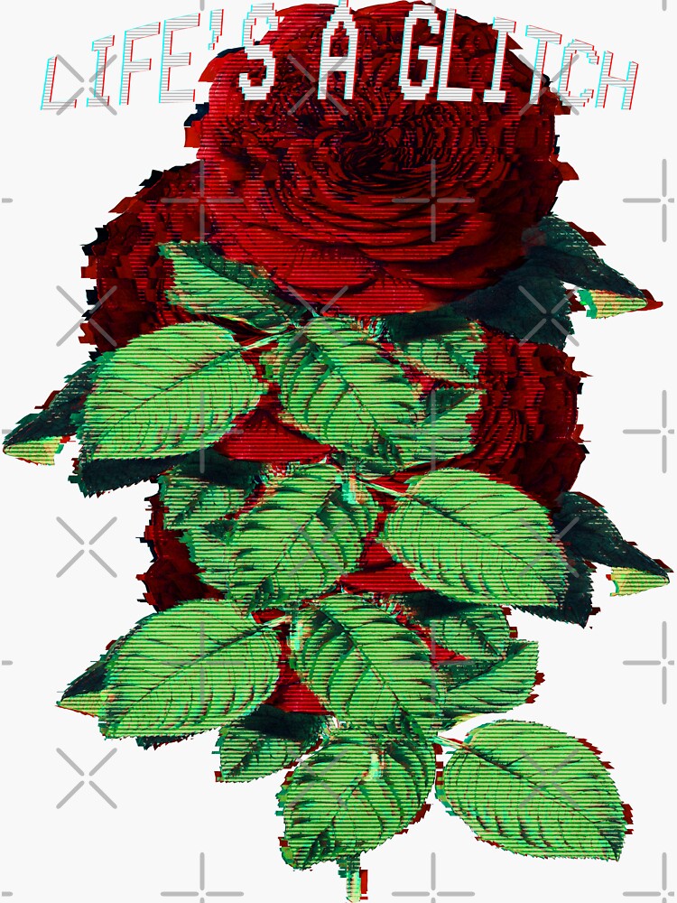 "Life's a Glitch Roses. Vaporwave Otaku Glitch Art Print Gif graphic ...