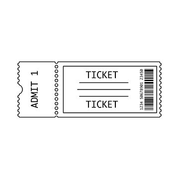 "Movie Ticket Line Drawing Graphic" Sticker for Sale by THPStock ...