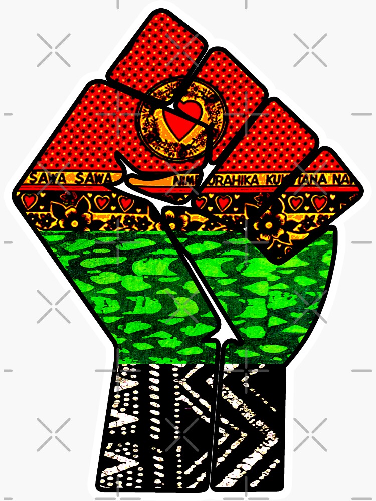 "Pan African Unity Fist" Sticker for Sale by artbyomega | Redbubble
