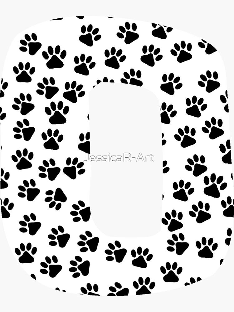 "Letter O - black paws" Sticker by JessicaR-Art | Redbubble