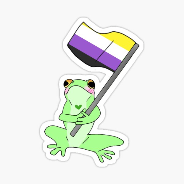 "Nonbinary pride frog " Sticker for Sale by Zaanimations | Redbubble