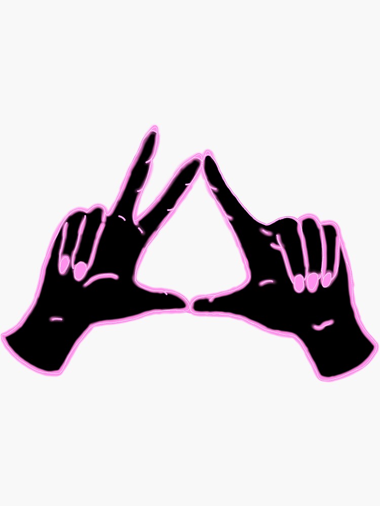 "Neon Kappa Delta Hands" Sticker for Sale by aubreynielsen | Redbubble