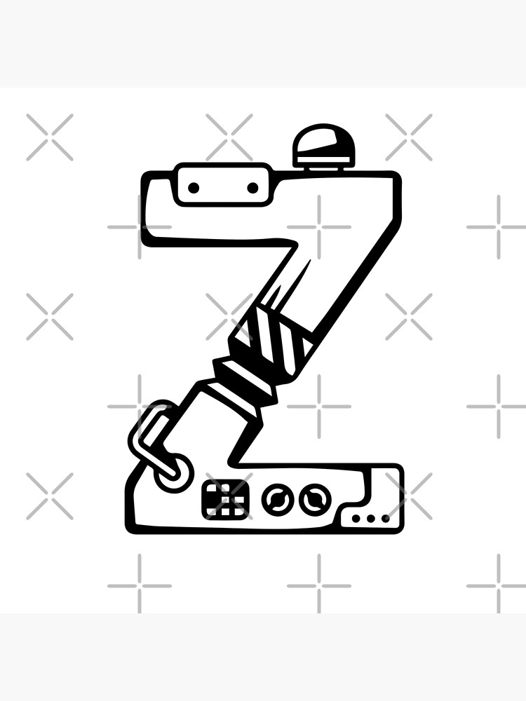 "Robot capital letter z monogram z robotic Tech Mech mecha font ...