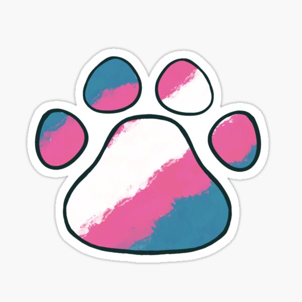 "Trans pride dog paw print Sticker" Sticker for Sale by ashleysrb ...