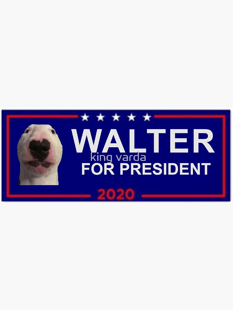 "walter the dog for president" Sticker for Sale by vard0h | Redbubble