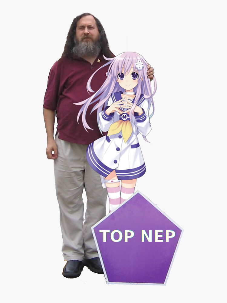 "Richard Stallman Neptunia" Sticker for Sale by libbie-tech | Redbubble