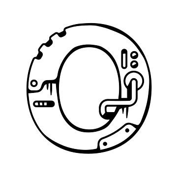 "Robot capital letter O monogram o robotic Tech Mech mecha font ...