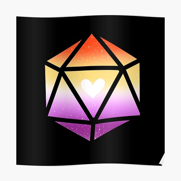 "Lesbian Leviathan Heart D20 Dice " Poster by TheDoodlemancer | Redbubble