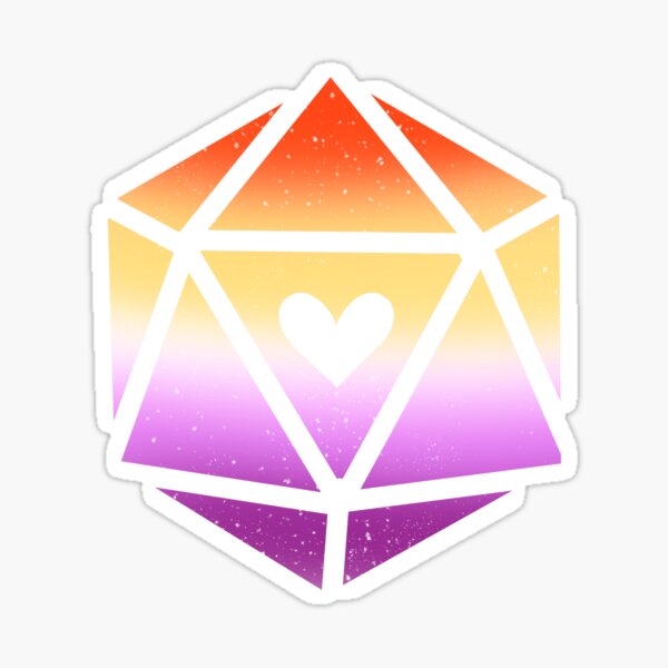 "Lesbian Leviathan Heart D20 Dice " Sticker for Sale by TheDoodlemancer ...