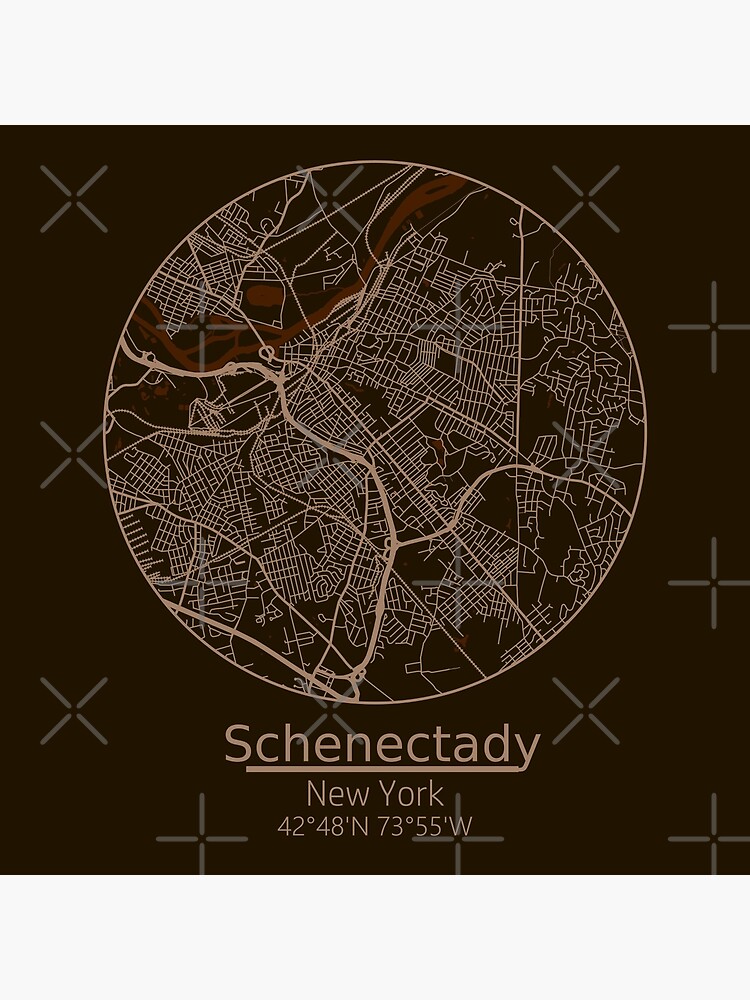 Schenectady, New York Road Map Art - Premium Matte Vertical Poster sold ...