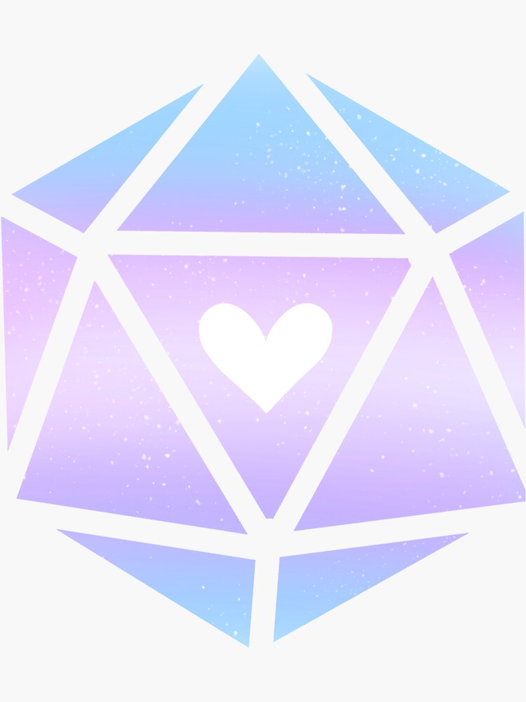 "Trans Titan Pride Heart D20 Dice " Sticker for Sale by TheDoodlemancer ...