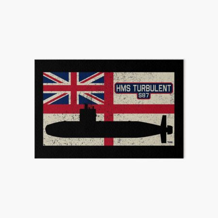 "HMS Turbulent S87 Submarine Vintage British Royal Navy Flag Gift " Art ...