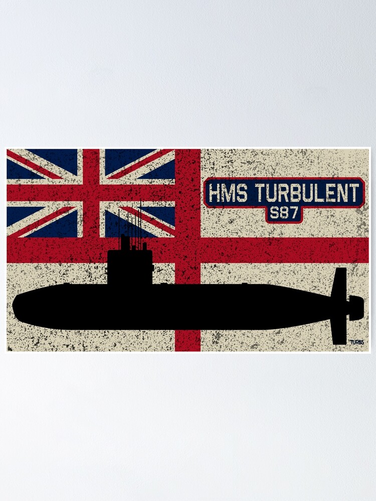 "HMS Turbulent S87 Submarine Vintage British Royal Navy Flag Gift ...