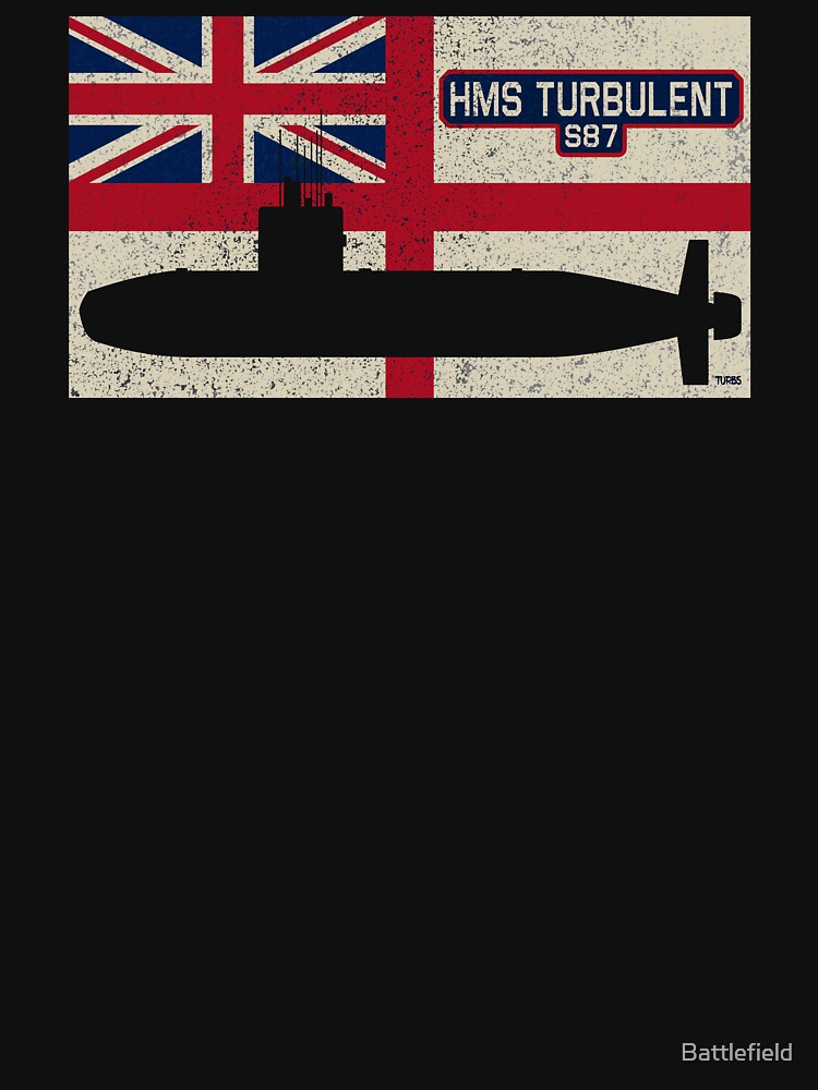 "HMS Turbulent S87 Submarine Vintage British Royal Navy Flag Gift " T ...