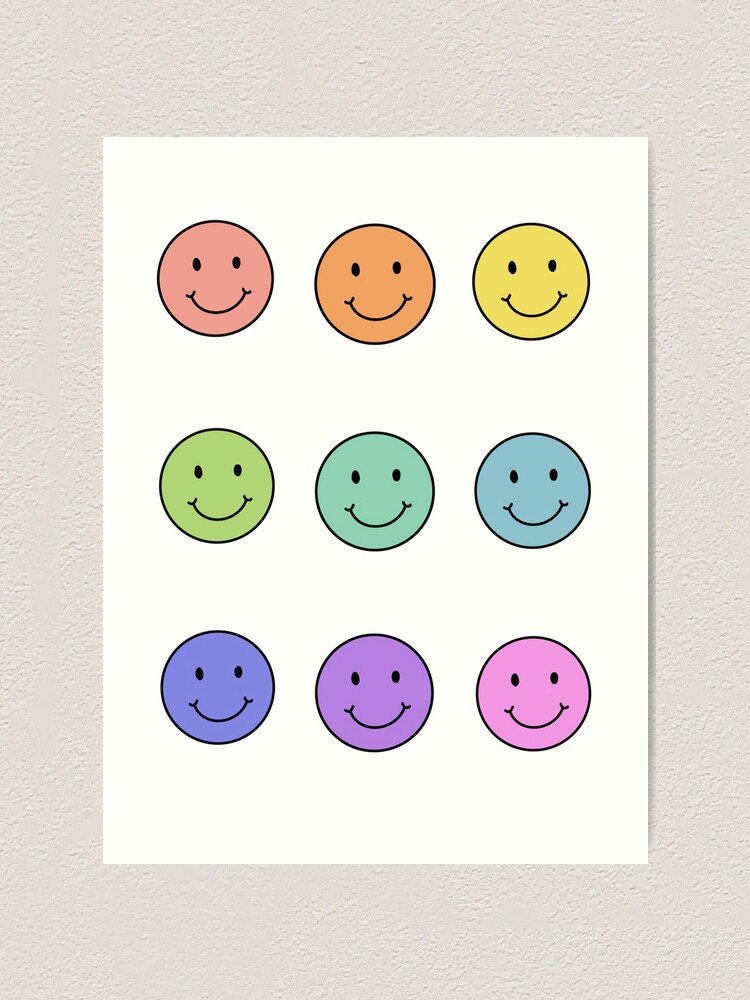 "Pastel Smiley Face " Art Print by katiesully99 | Redbubble