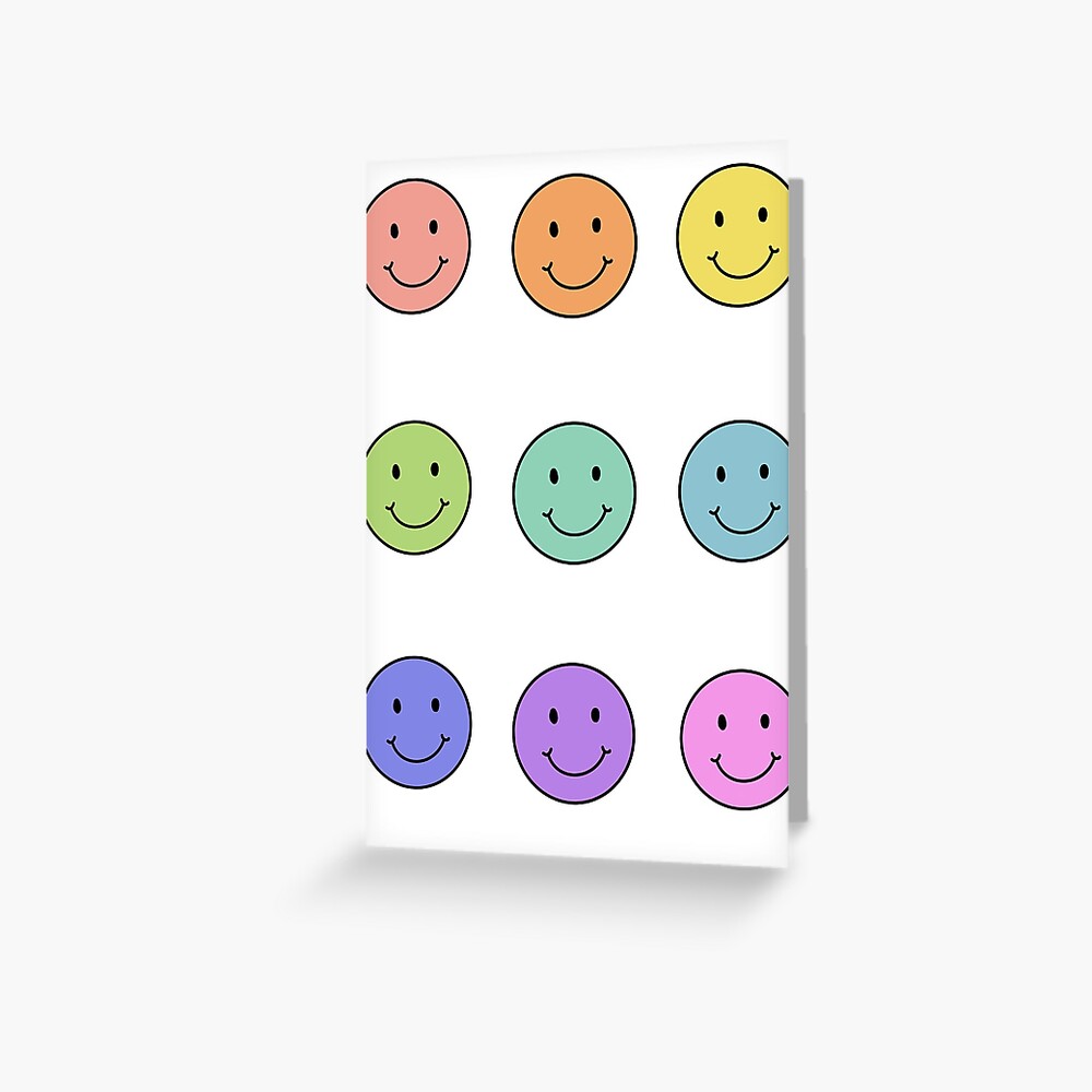 "Pastel Smiley Face " Greeting Card for Sale by katiesully99 | Redbubble