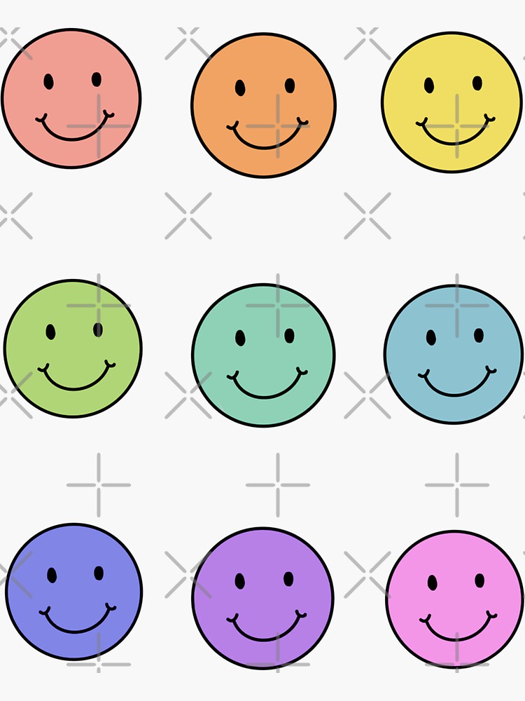 "Pastel Smiley Face " Sticker for Sale by katiesully99 | Redbubble