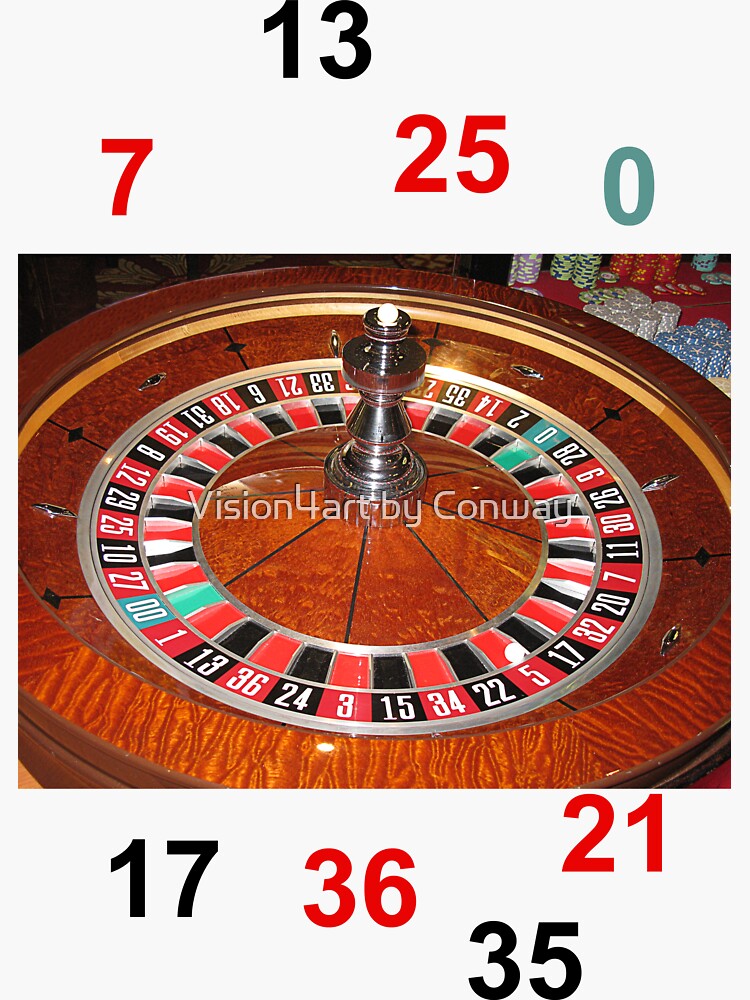 "Roulette casino wheel chips and numbers" Sticker for Sale by TomConway ...