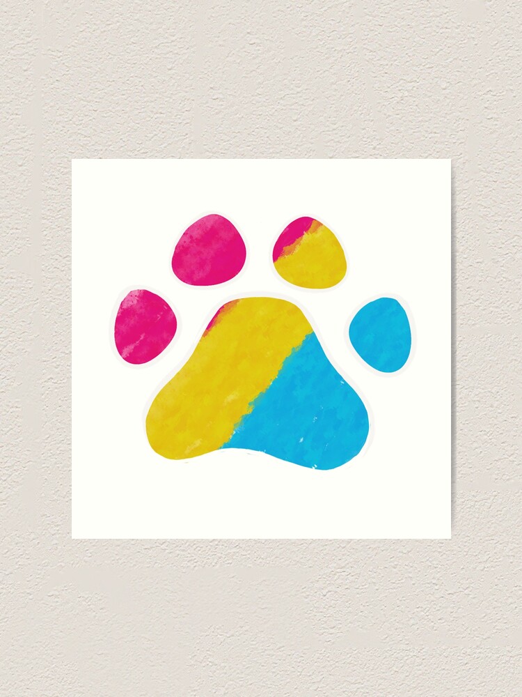 "Pansexual pride dog paw print Sticker" Art Print by ashleysrb | Redbubble