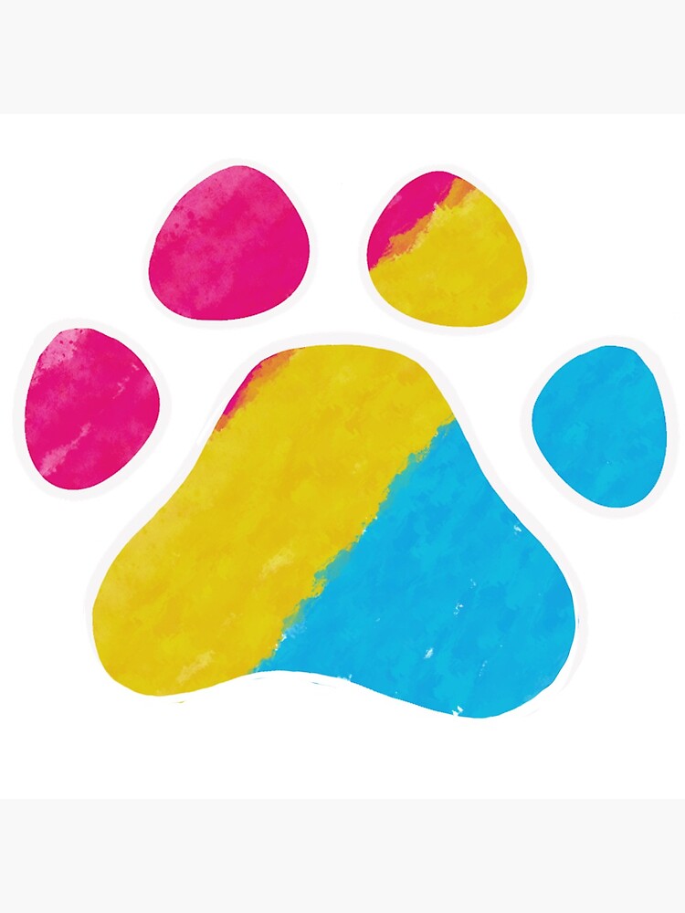 "Pansexual pride dog paw print Sticker" Art Print by ashleysrb | Redbubble