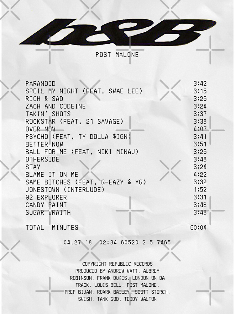 "album receipt" Sticker for Sale by jennagardnerr | Redbubble