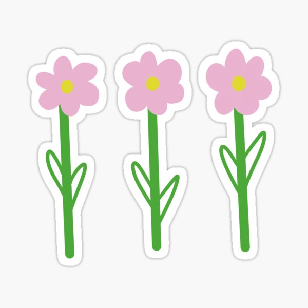 "Simple pink flowers" Sticker by valentinapalen | Redbubble