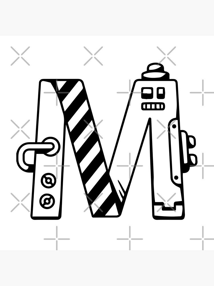"Robot capital letter M monogram M robotic Tech Mech mecha font ...
