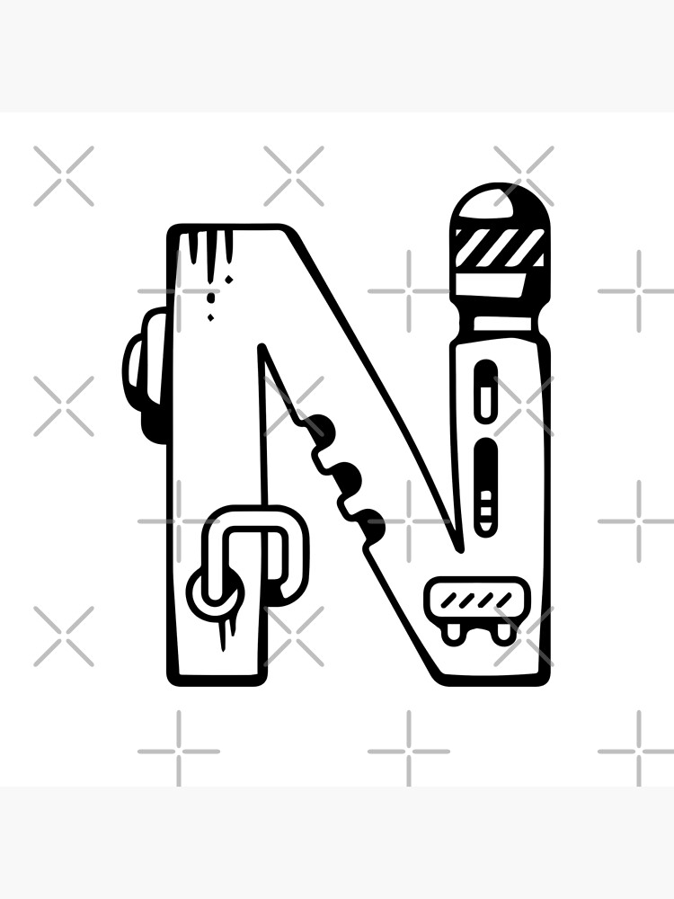 "Robot capital letter N monogram N robotic Tech Mech mecha font ...