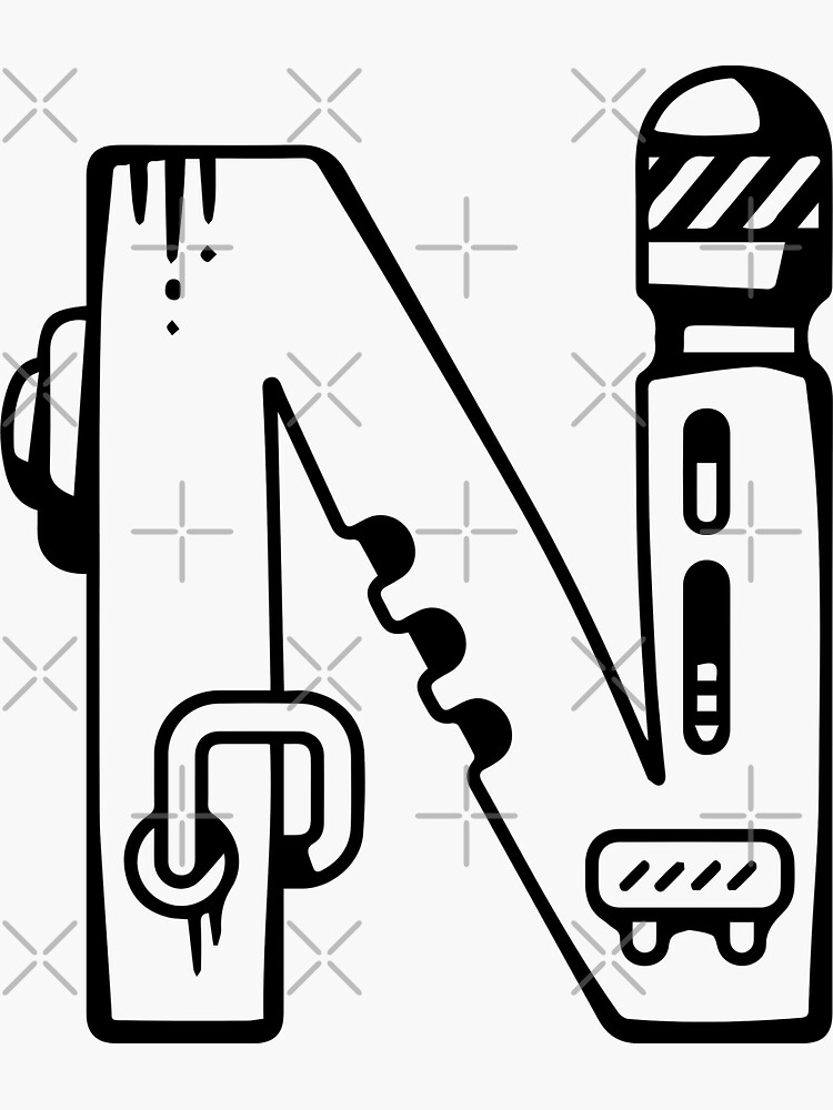 "Robot capital letter N monogram N robotic Tech Mech mecha font ...