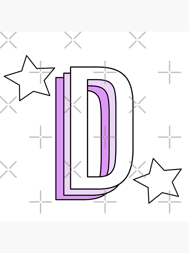"Aesthetic Purple Letter "D" with Stars" Poster by allielibby | Redbubble
