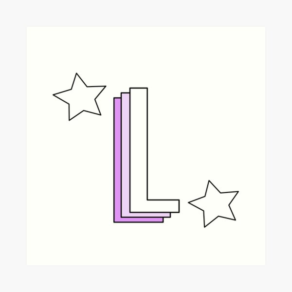 "Aesthetic Purple Letter "L" with Stars" Art Print by allielibby ...