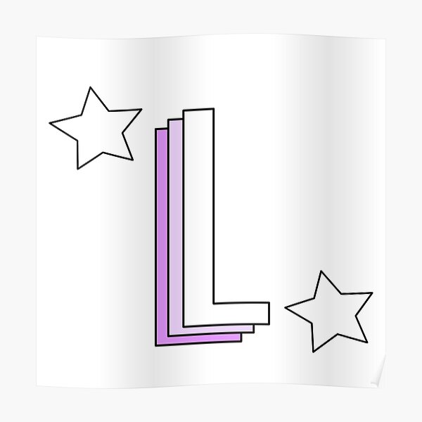 "Aesthetic Purple Letter "L" with Stars" Poster for Sale by allielibby ...