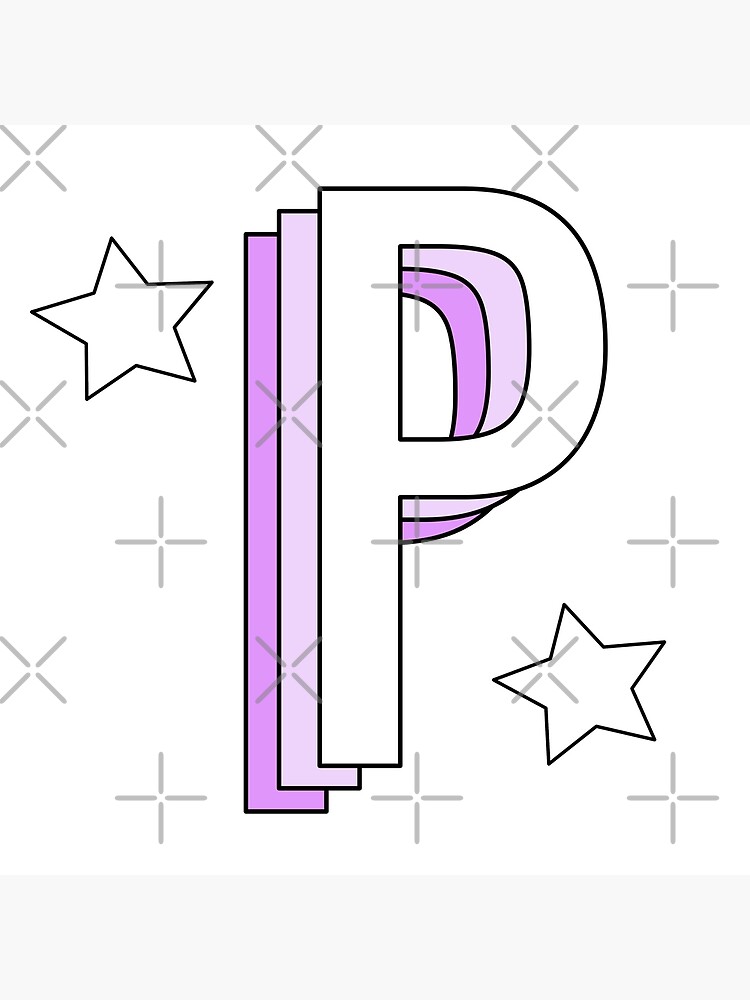 "Aesthetic Purple Letter "P" with Stars" Poster for Sale by allielibby ...