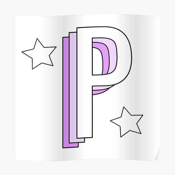 "Aesthetic Purple Letter "P" with Stars" Poster by allielibby | Redbubble