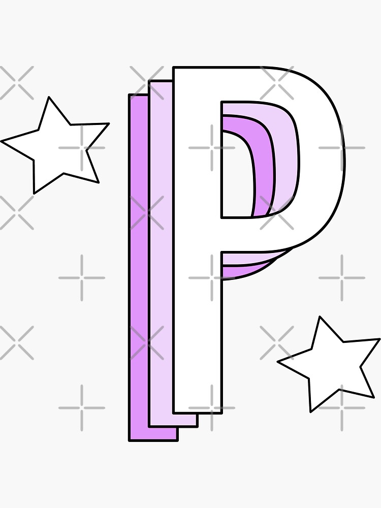 "Aesthetic Purple Letter "P" with Stars" Sticker for Sale by allielibby ...