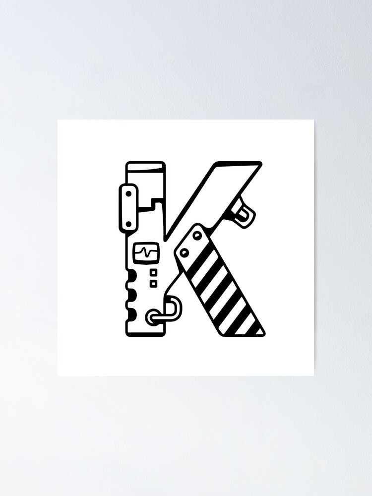 "Robot capital letter K monogram K robotic Tech Mech mecha font ...