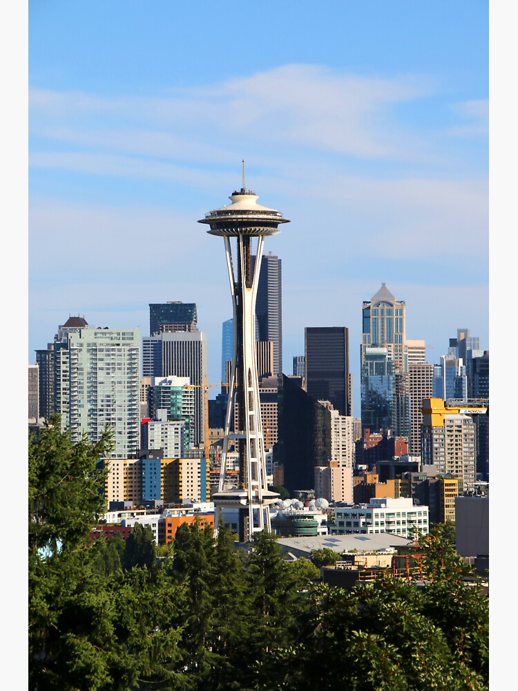 "Space Needle Color- Seattle Prints" Sticker by jalanphoto | Redbubble