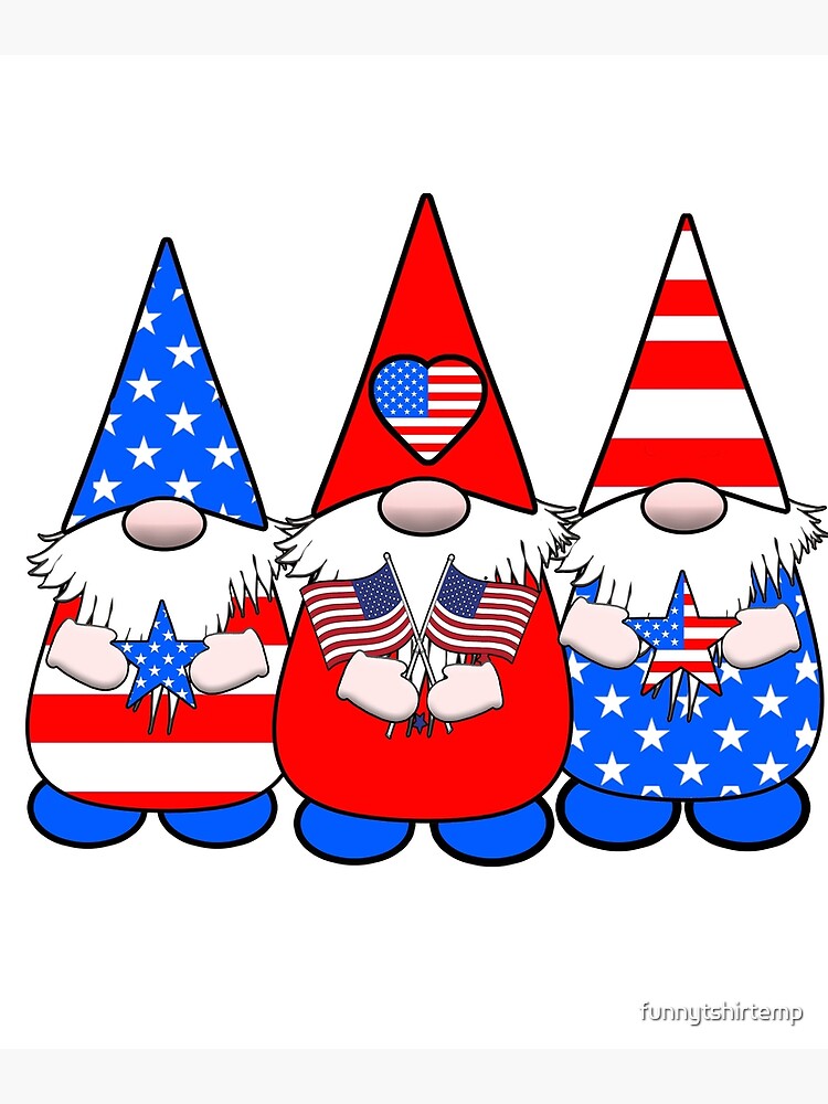 "Patriotic Gnomes American Flag Red White Blue USA " Poster by ...