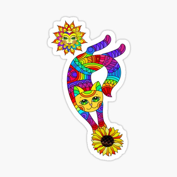 "Sunny kitty" Sticker by redwitchart | Redbubble