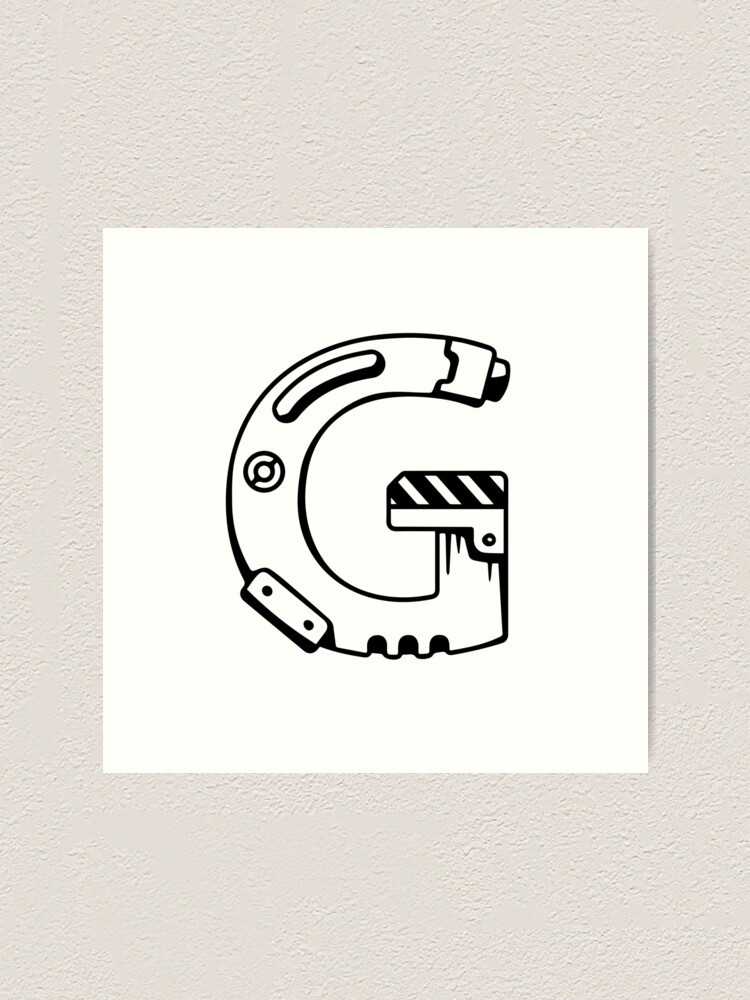 "Robot capital letter G monogram G robotic Tech Mech mecha font ...