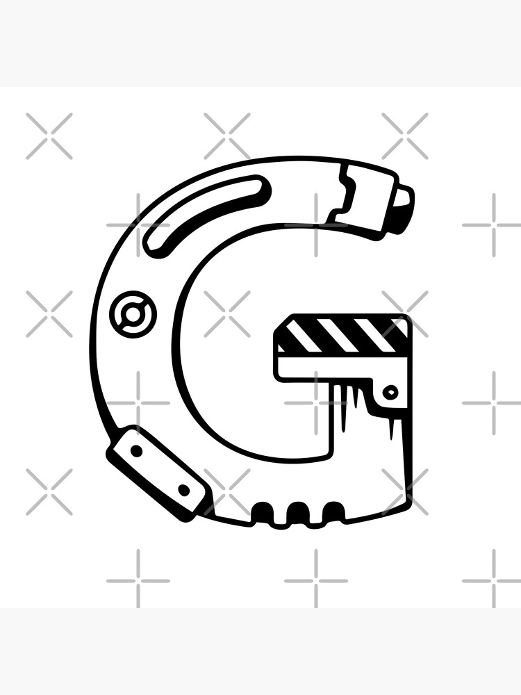 "Robot capital letter G monogram G robotic Tech Mech mecha font ...