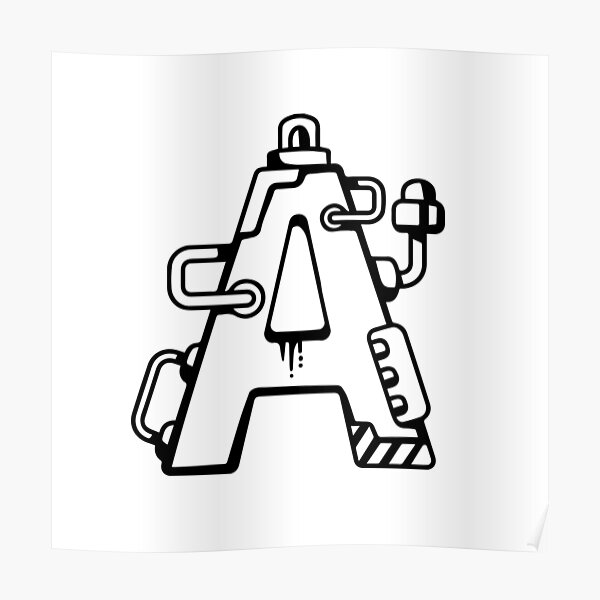 "Robot capital letter A monogram A robotic Tech Mech mecha font ...