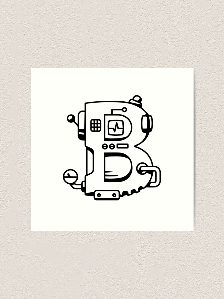 "Robot capital letter B monogram B robotic Tech Mech mecha font ...