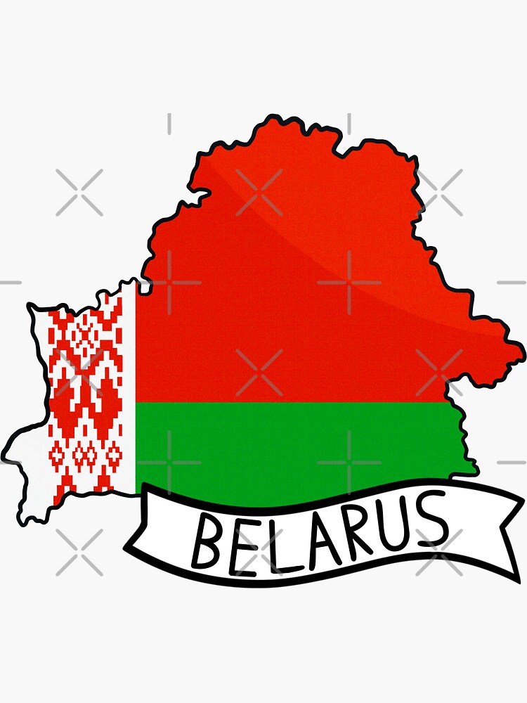 "Belarus Flag Map Sticker" Sticker for Sale by Drawingvild | Redbubble
