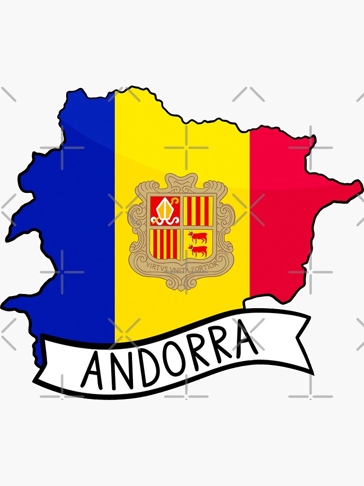 "Andorra Flag Map Sticker" Sticker for Sale by Drawingvild | Redbubble