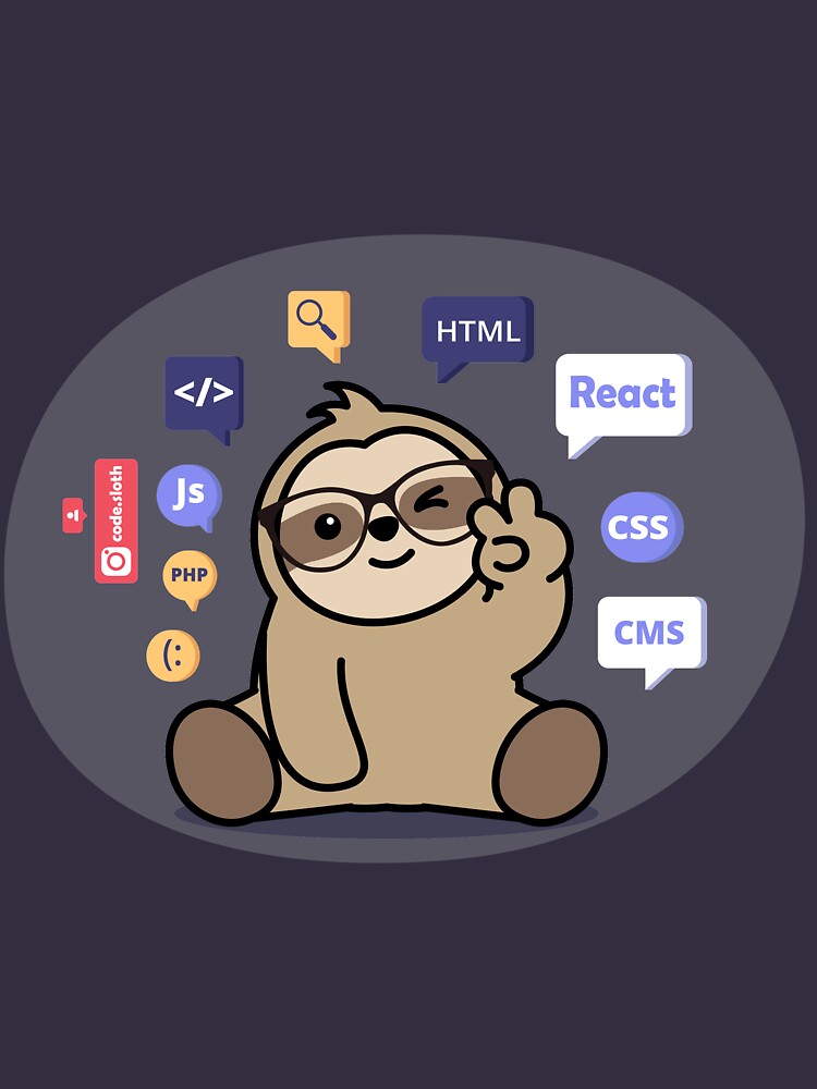 "Code Sloth - Merch by Instagram handle - @code.sloth" T-shirt by ...