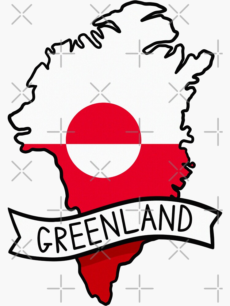 "Greenland Flag Map Sticker" Sticker for Sale by Drawingvild | Redbubble