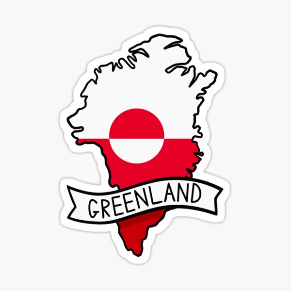 "Greenland Flag Map Sticker" Sticker for Sale by Drawingvild | Redbubble